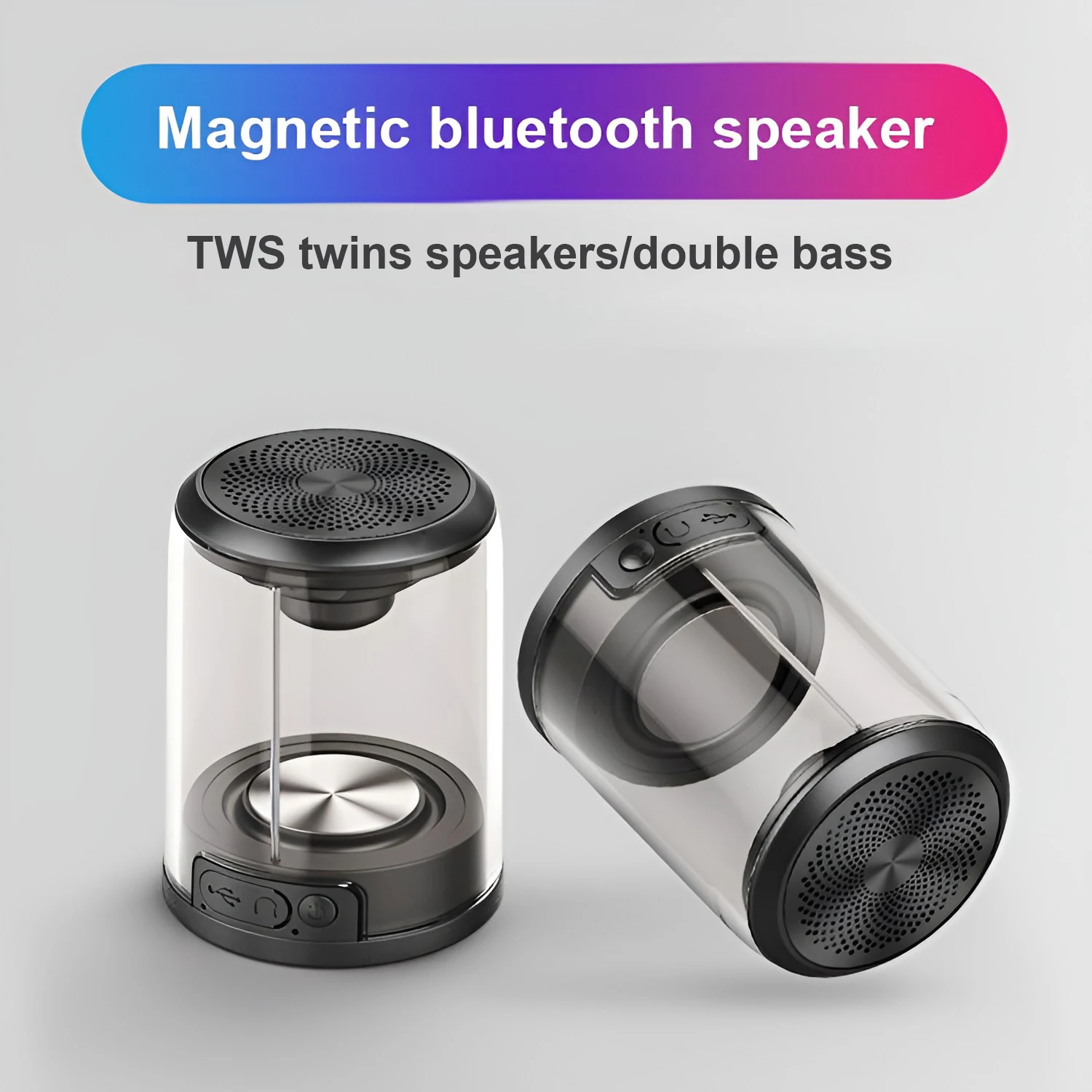 Popular Portable Music Sound Box Super Bass Tws Speaker Transparent Rgb ...
