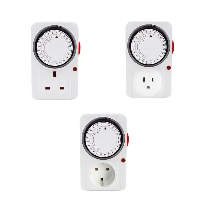 24 Hour Cycle Eu Uk Us Timer Plug Socket Outlet Electrical Mechanical ...