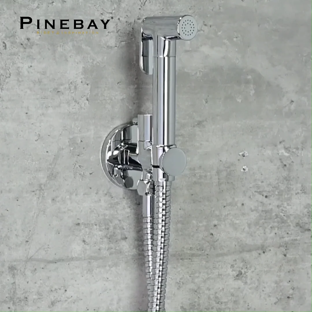 Pinebay Hot Sale Bathroom Angle Valve Bidet Shower Kit Brass Chrome ...