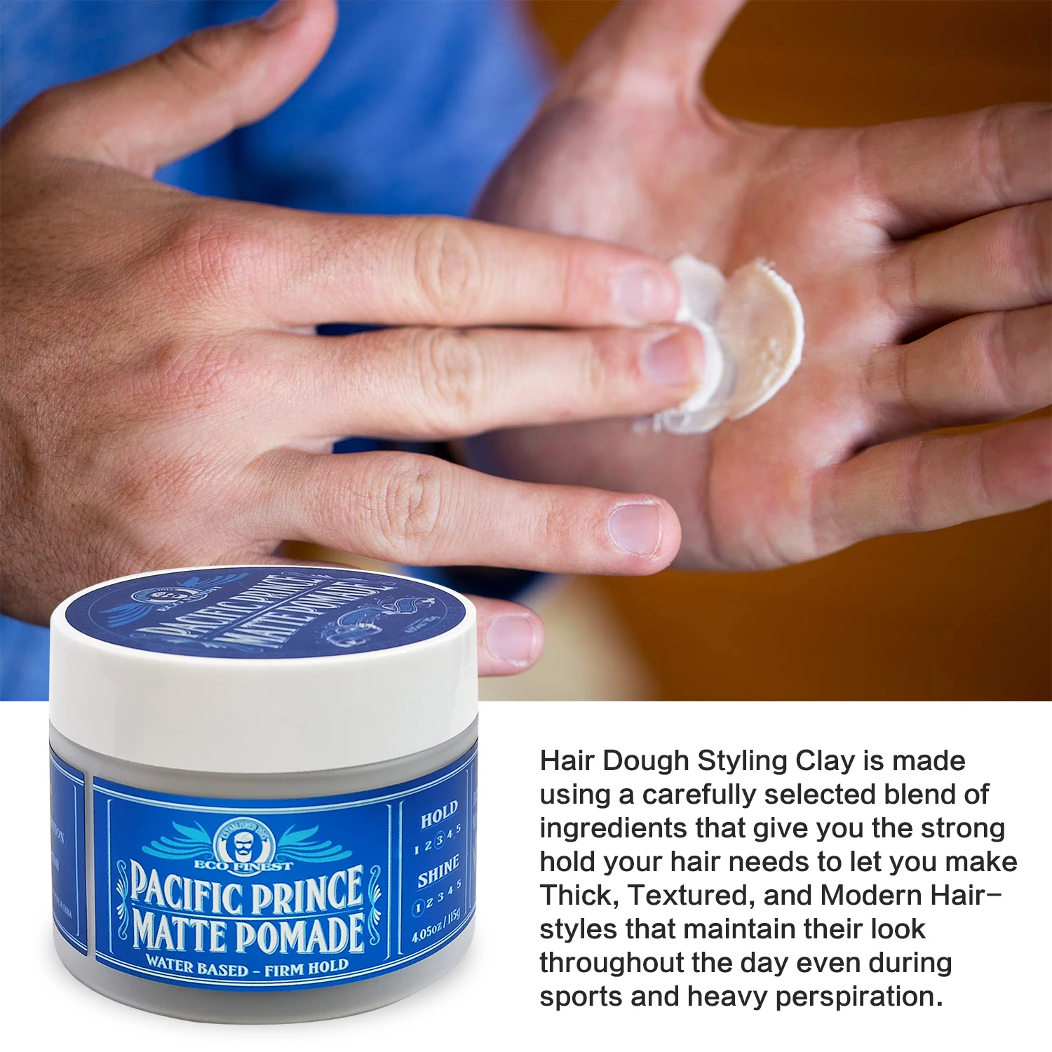 Organic Vegan Edge Control Matte Finish Hair Styling Wax for Men ...