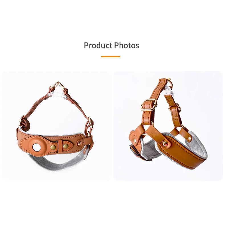 2024 New Design Leather Pet Cat Dog Vest Custom Luxury Adjustable Genuine Leather Small Medidum ...