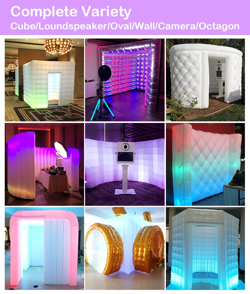 2024 Portable Air Inflatable Backdrop LED Lights 360 Photo Booth ...