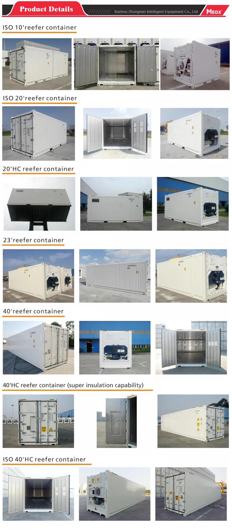 MEOX Customized 20ft Refrigerated Container for Cold Storage