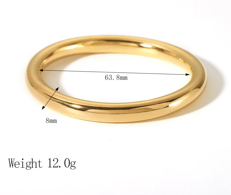 Luxury Gold Plated High Quality Stainless Steel Plain Bangles Tarnish ...