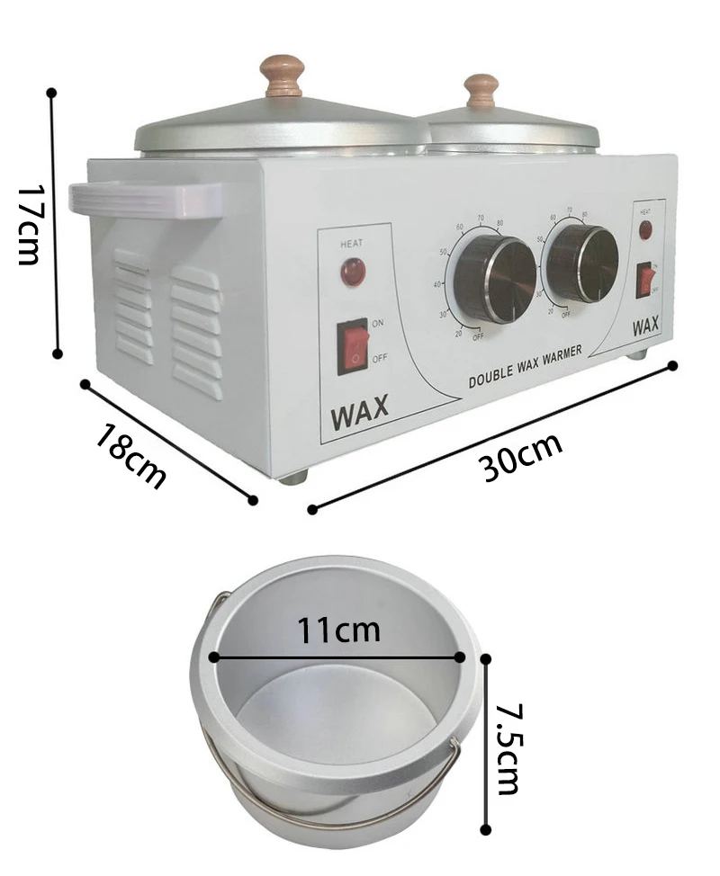 Professional Electric Wax Pot Warmer - 1000cc Double Wax Warmer