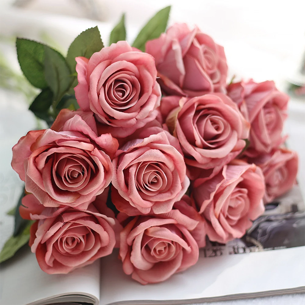 real touch roses artificial flowers wholesale wedding decoration ...