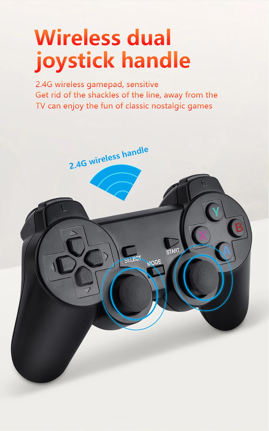 M8 Game Stick 4K - 10000 Built-in Games & Wireless Control