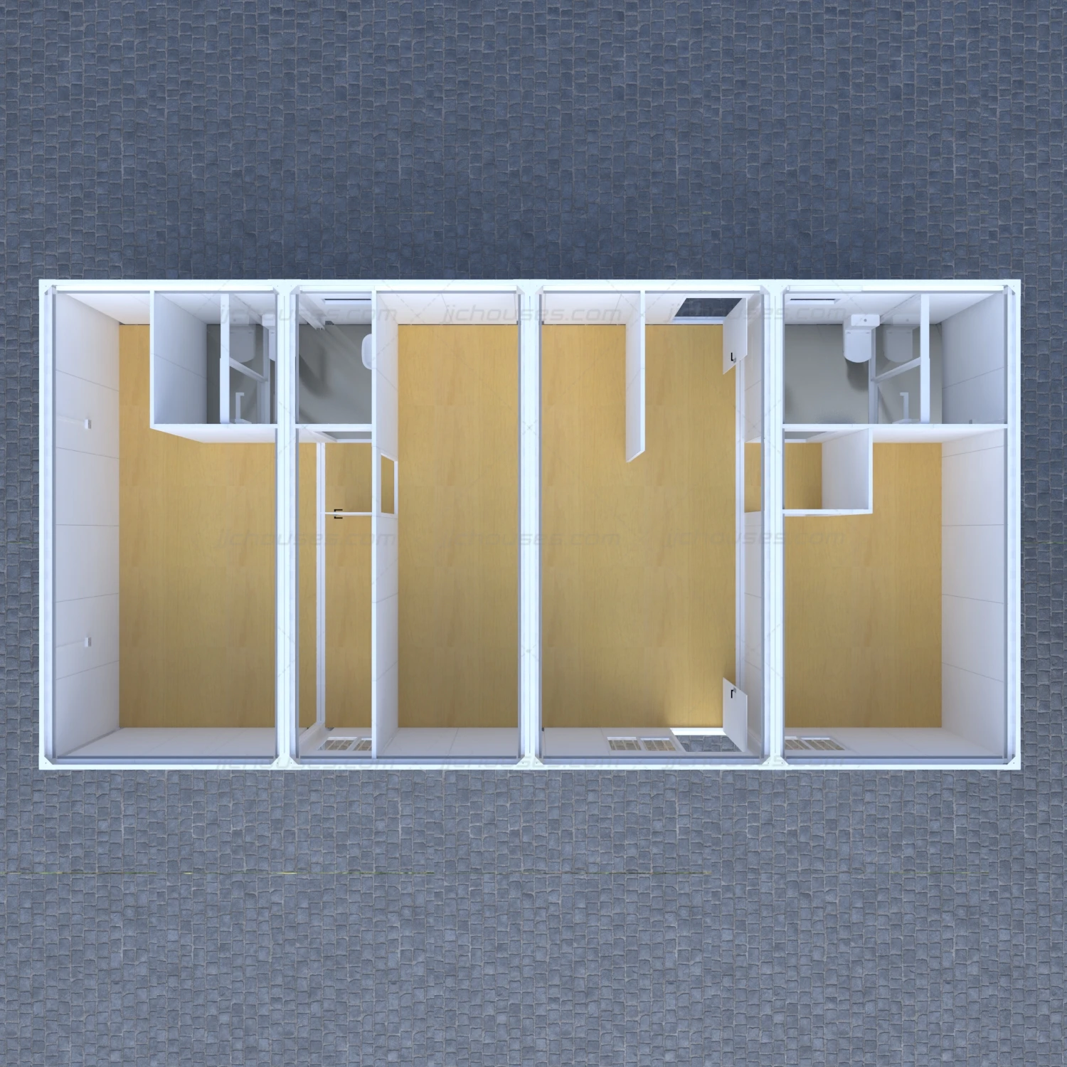 Custom Design Prefab Boarding House Plans - Modern 40ft Container