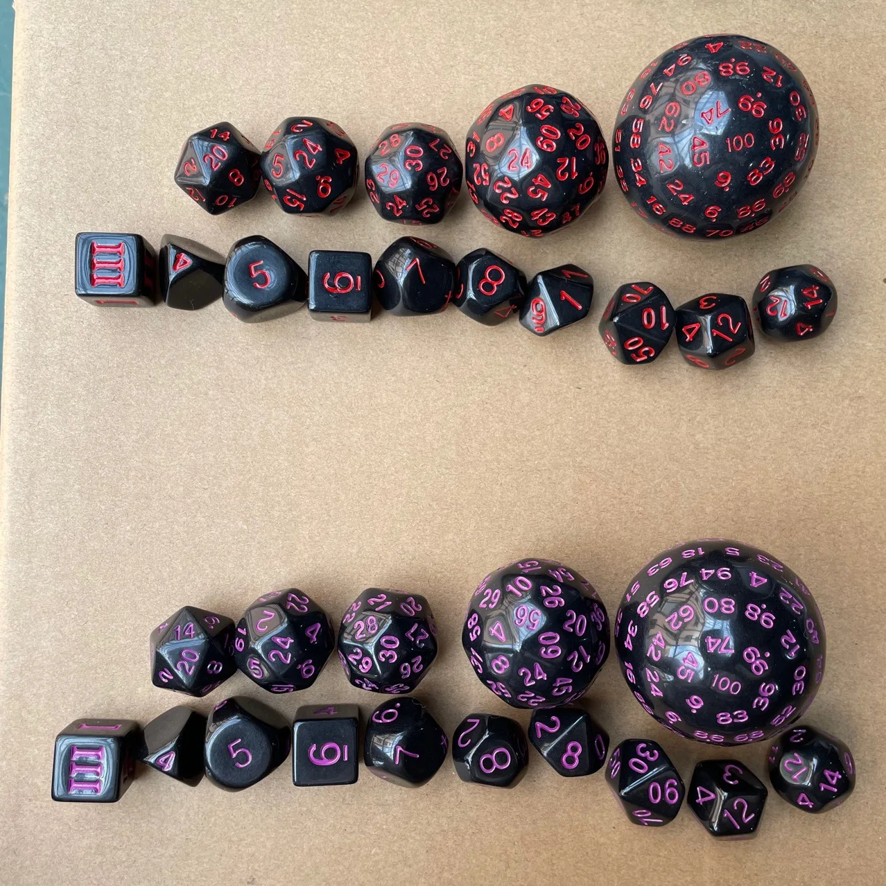 Environmental Acrylic Polyhedral Dungeon and Dragon RPG Dice Set Solid ...