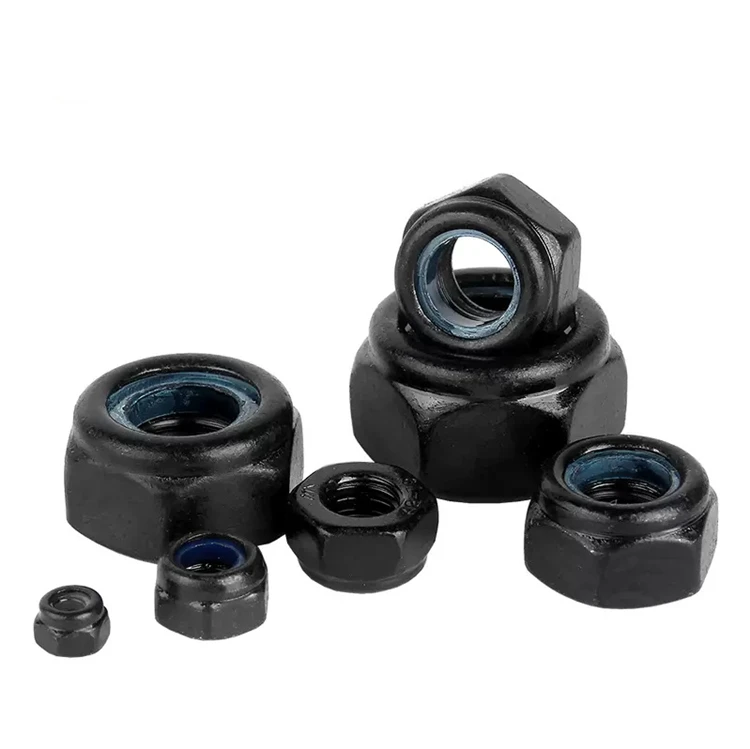 M2 to M36 Black Stainless Steel Nyloc Hex Nuts - DIN985