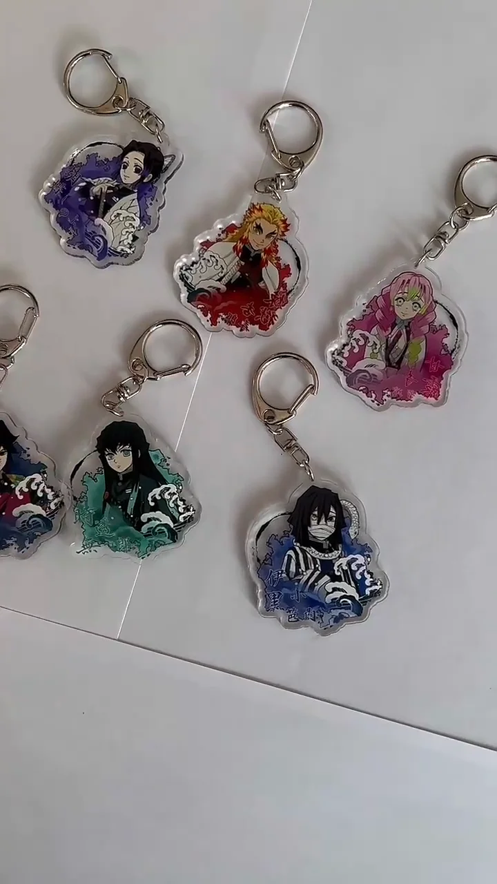 Hot Sale Demon Slayer Sword Pendant Key Chain Ring Anime Demon Slayer ...