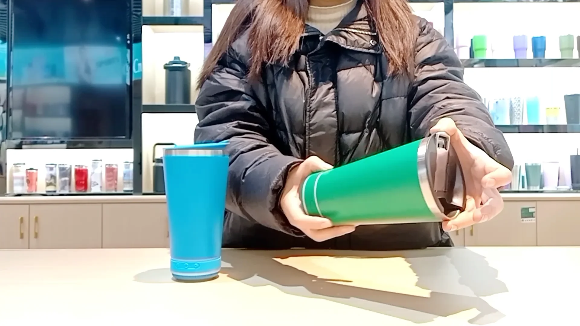 16oz Stainless Steel Thermos Vacuum Flask Smart Tumbler With Bluetooth ...