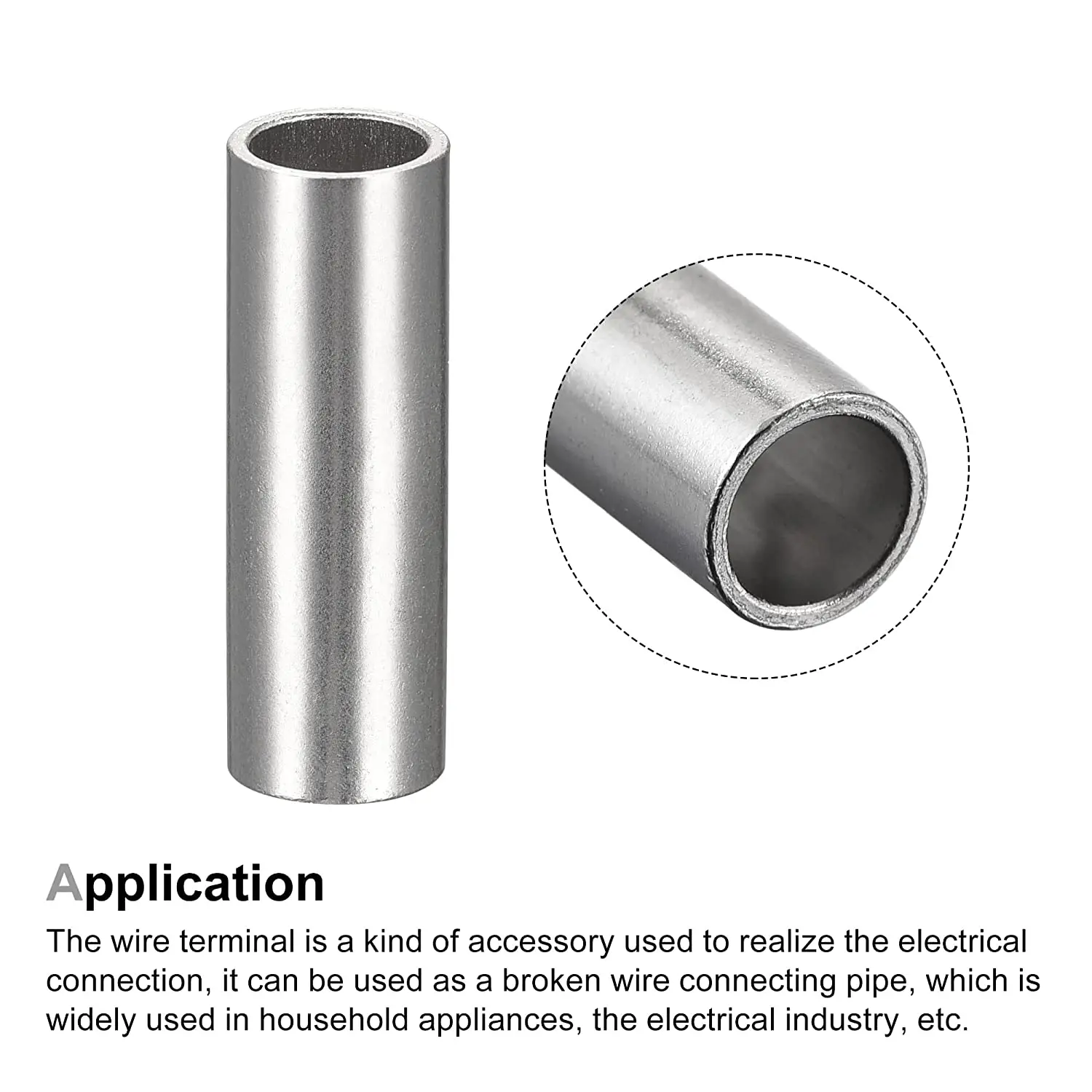 BN8 Non-Insulated Butt Crimp Terminals - 8 AWG Connectors