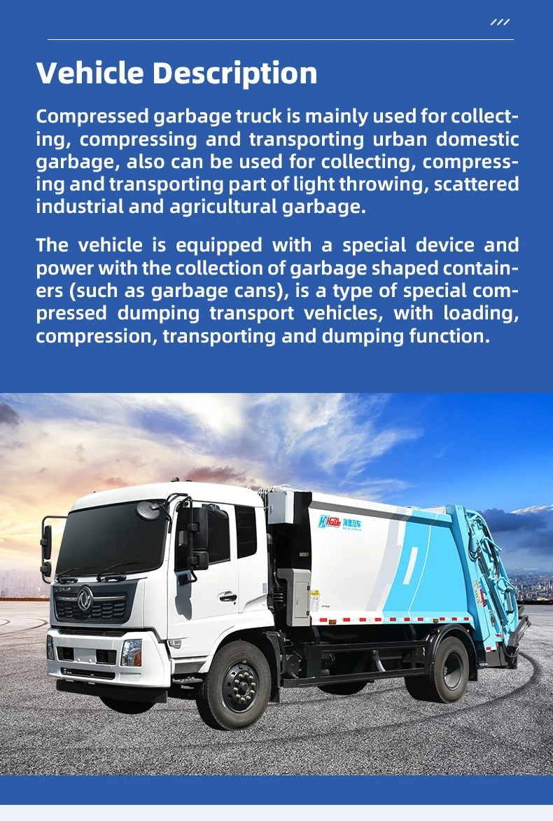 Waste Collection Garbage Compactor Truck Price & Dimensions