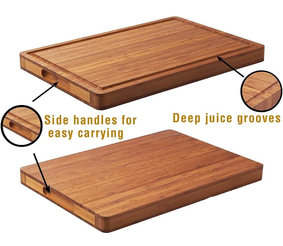 Extra Large Bamboo Cutting Board - Durable, Eco-Friendly Wooden Carving ...