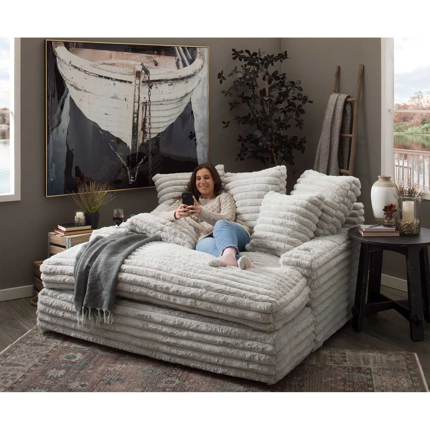 Shop Our Hot Selling Thick Striped Corduroy Sofa Set