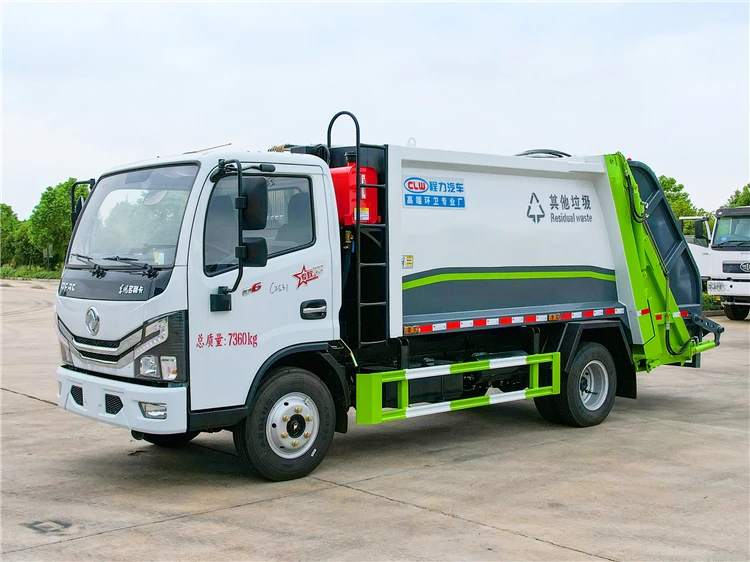Dongfeng Small Garbage Truck 6 Wheels 6000l Compactor Garbage Truck For ...