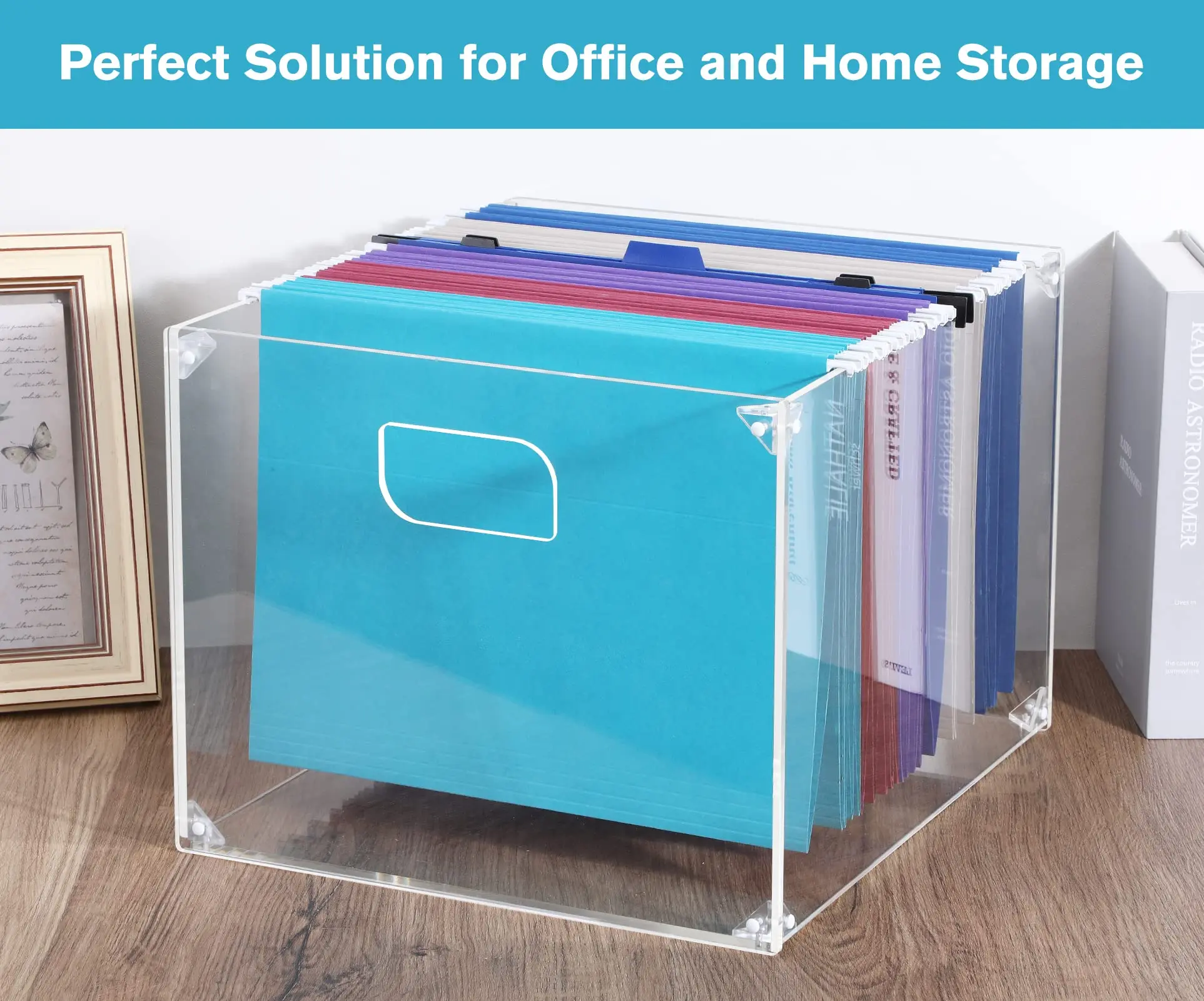 Custom Assemble Acrylic Hanging File Organizer Box Clear ...