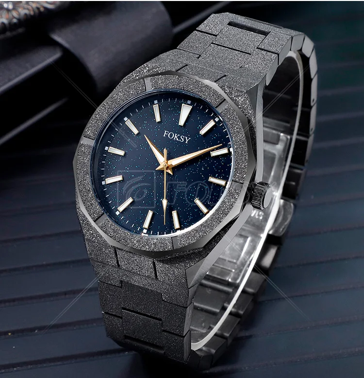 Hot New Trendy Custom Luxury Star Dust Men Frosted Watch - Buy Men ...
