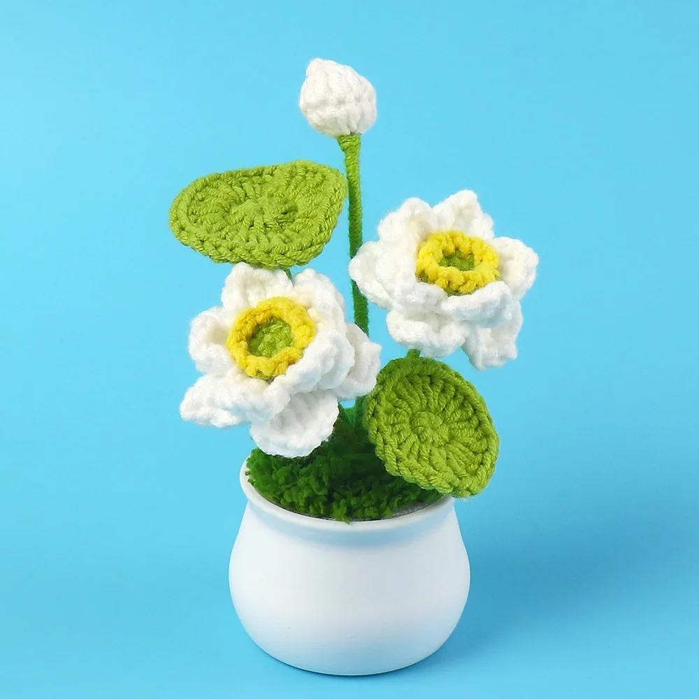 Handmade Fake Simulation Pots Plants - Artifical Woven Flowers