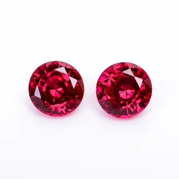 Lab Grown Ruby Lab Created Red Ruby Round Faceted Gemstone Synthetic Jewelry Making Stones - Buy ...