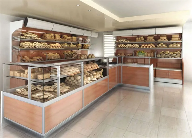 Bread Store Bakery Display Stand Kiosk Stand Bakery Counter Furniture ...