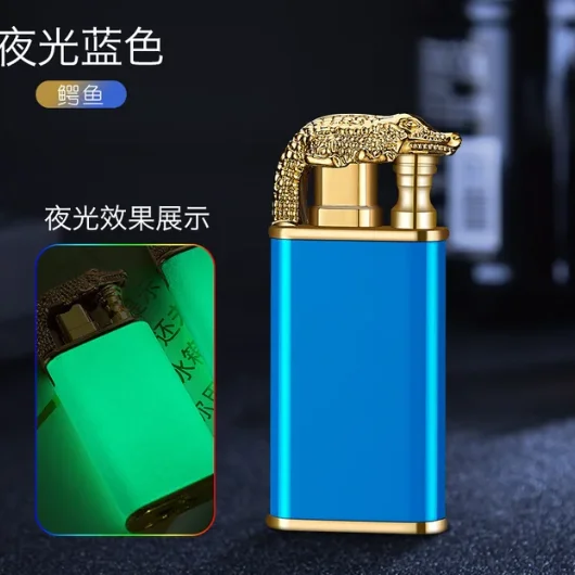 Metal Crocodile Dolphin Double Fire Lighter Creative Direct Windproof ...
