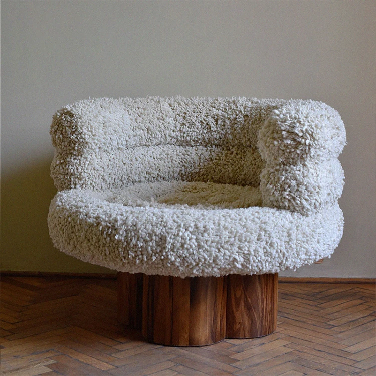 Commercial Grade Sheep Fur Lounge Chair | Retail Fit-Out Furniture ...