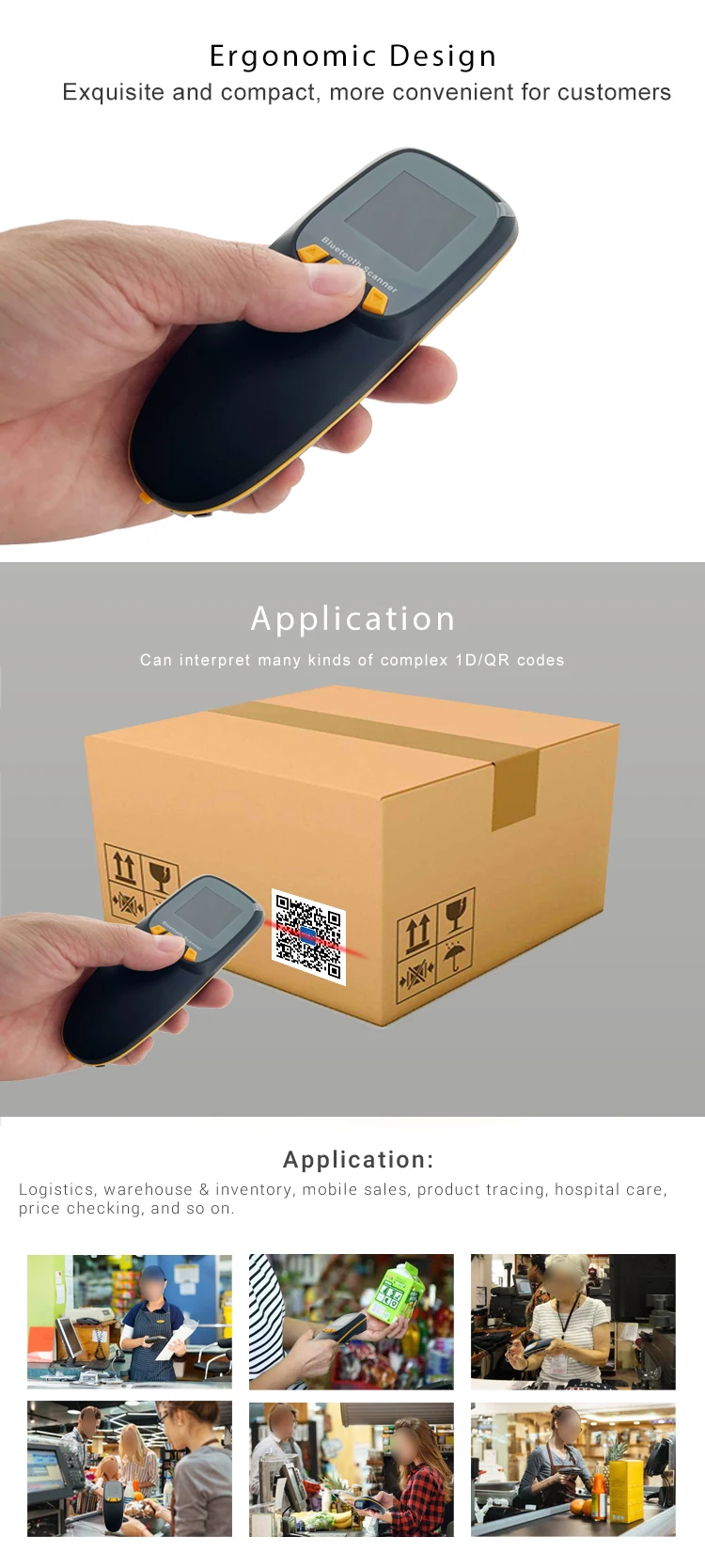 Jepower Industrial Level Portable Bar Code Gun 2d Barcode Reader ...