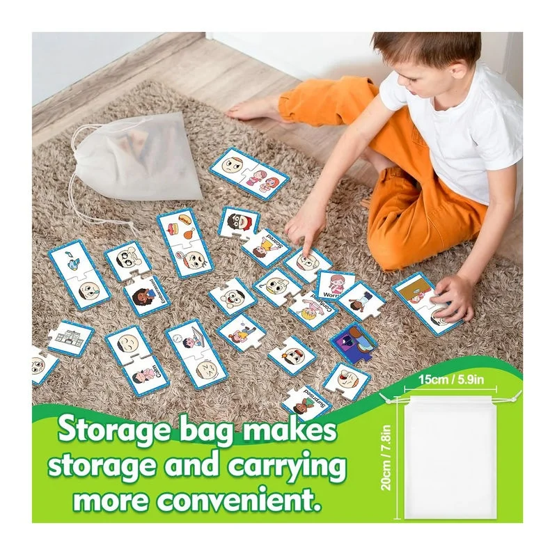 Feelings & Emotions Puzzle Cards Feelings Chart Toys for Kids Social ...