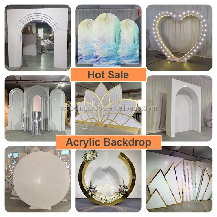 Custom PVC Backdrop Design 360*240cm White PVC Arch Board for Wedding ...