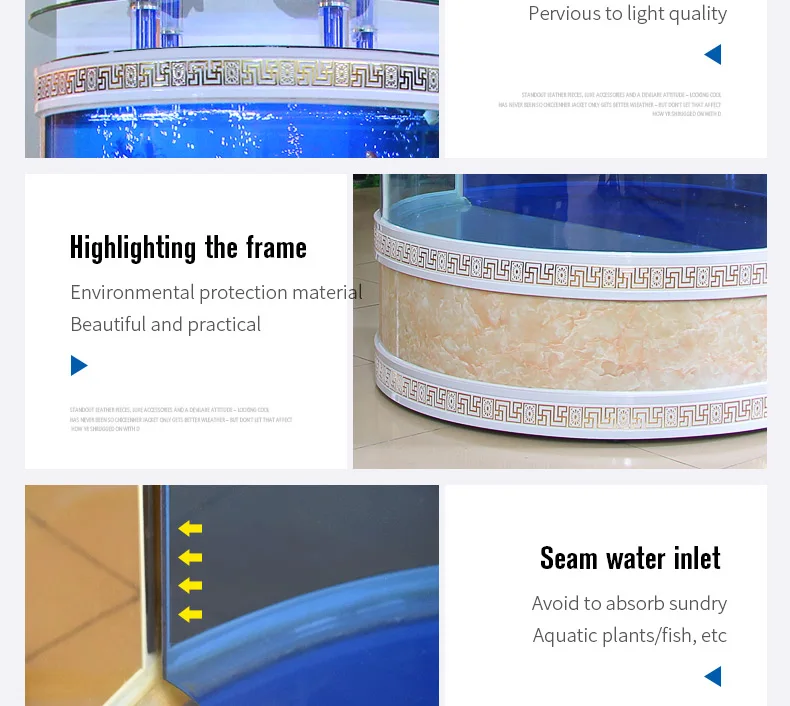 European Semi-Circular Glass Aquarium - Eco Landscaping Fish Tank for ...