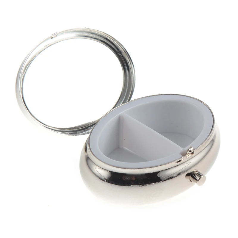 Custom Logo Oval Blank Compact Pocket Pill Box Metal Pill Case Medicine ...