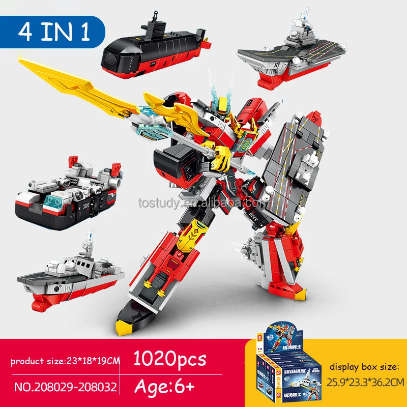 Sembo Building Blocks Steel Mecha Deformation Transforming Robot 4 In 1 ...