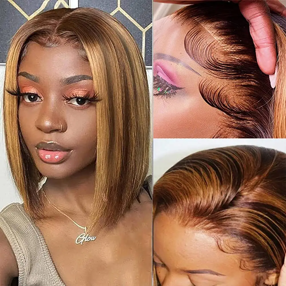 Cheap Short Raw Peruvian Bob Wig Glueless Full Human Hair Wig Brazilian ...