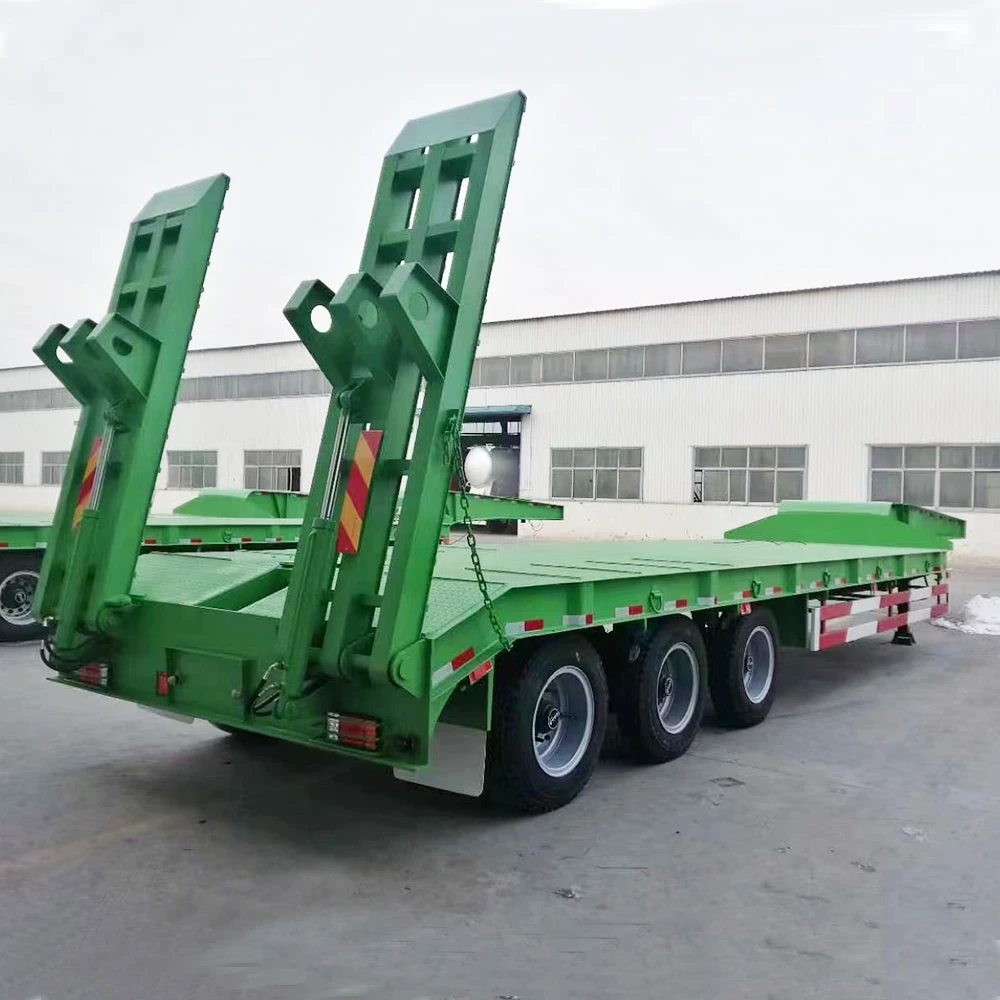 70 Ton Short Lowboy Mechanical Rgn Front Loading Low Bed Trailer - Buy ...