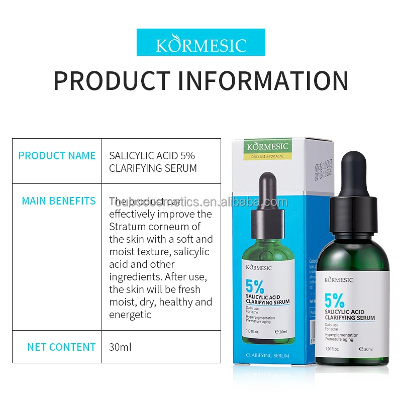 KORMESIC OEM Face Skin Care Serum - Natural Salicylic Acid