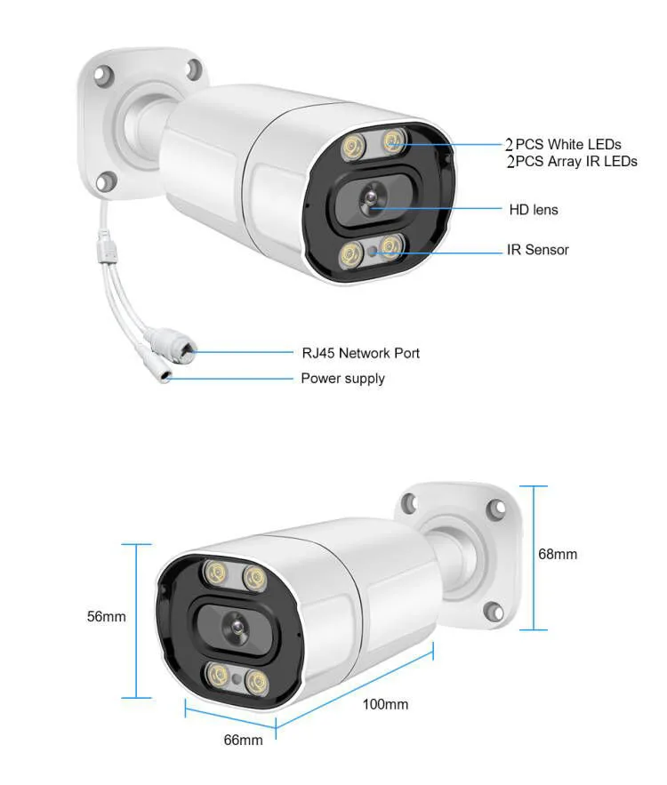 4mp 5mp 4k Ultra Hd Waterproof Outdoor Bullet Camera Home Security ...