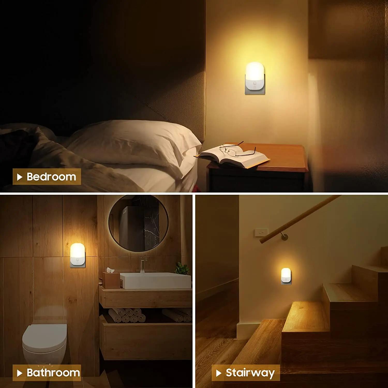 New Arrived Led Motion Sensor Night Lights 5 Levels Warm Lighting Small ...