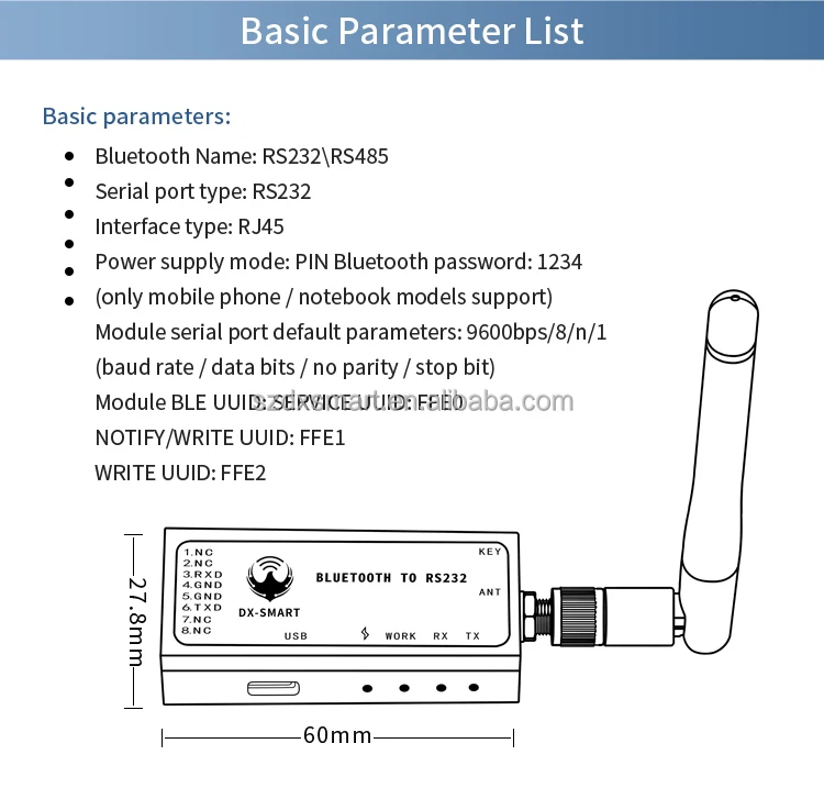 CP26 RS232 to Bluetooth Adapter - Wireless Data Transmission