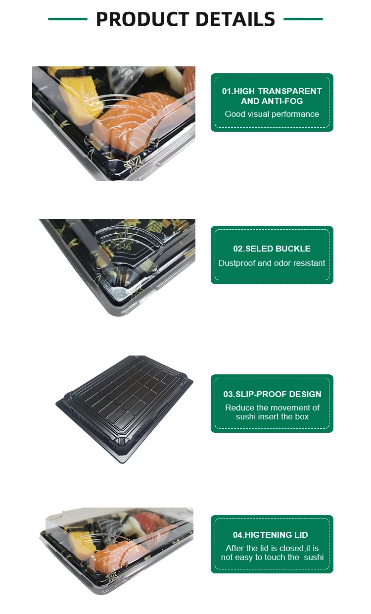 Plastic Sushi Tray Disposable Containers Take Away Reusable Sushi ...