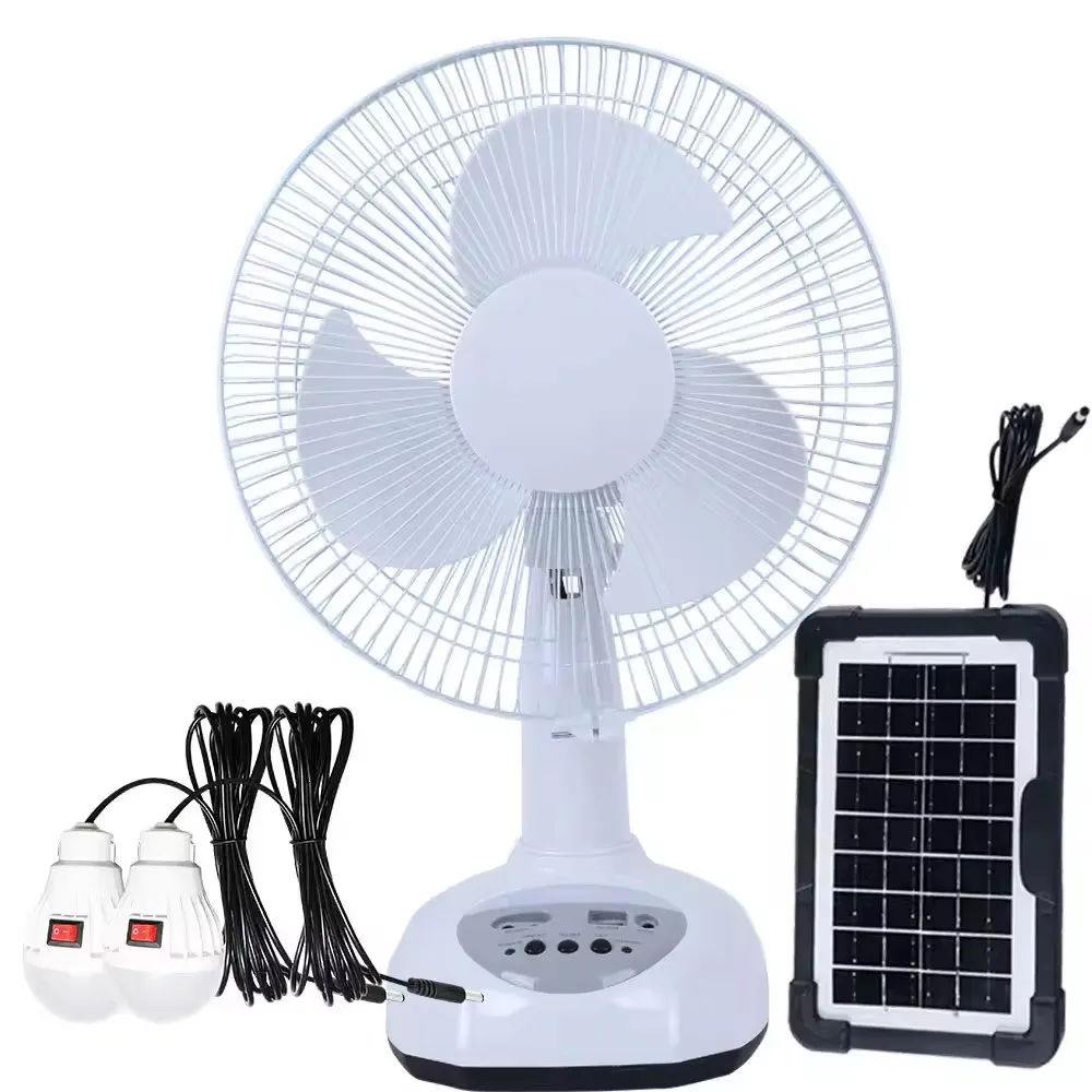 Multifunctional 12 Inch AC DC Rechargeable Fan with Night Light, Mini ...