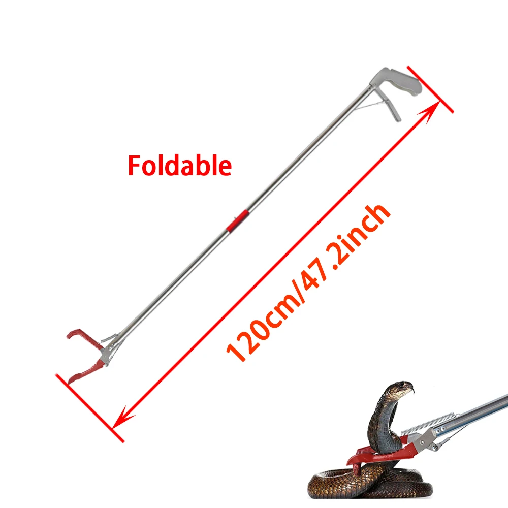 Pvc Coated 47" 1.2 Meters Foldable Snake Catcher Tongs Collapsible ...