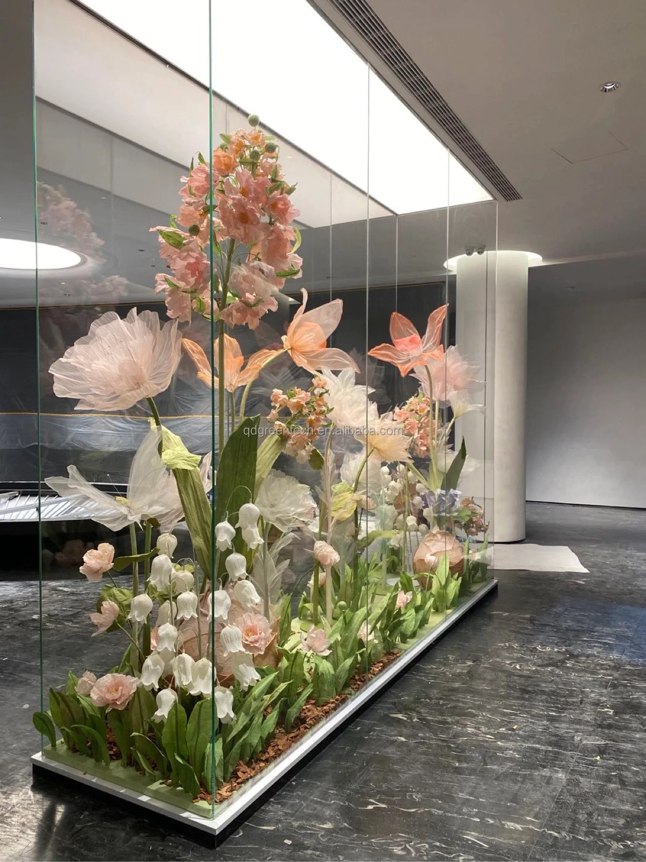 Customized Pink Organza Silk Peony Flower - Automatic Opener for Weddings