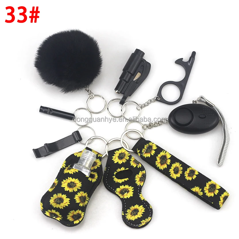 Custom Led Light Women Self Defense Key Chain With Diamond Metal ...