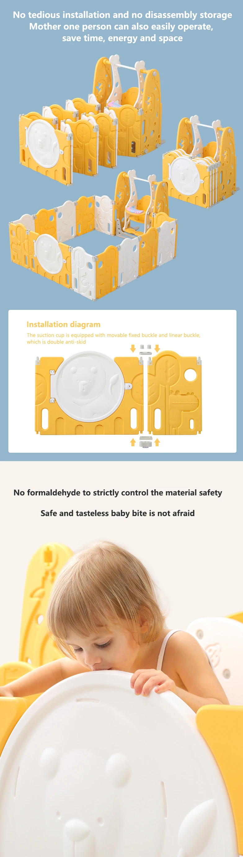 Plastic Baby Trend Playpen Big Size Luxure Foldable Adult Baby Playpen ...