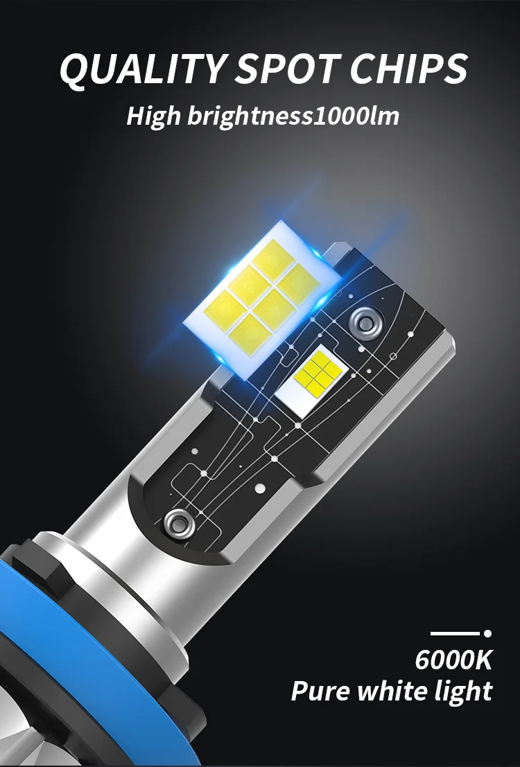 Auto Parts H8 Mini Led Projector Lens Head Light Bulb High Low Beam ...