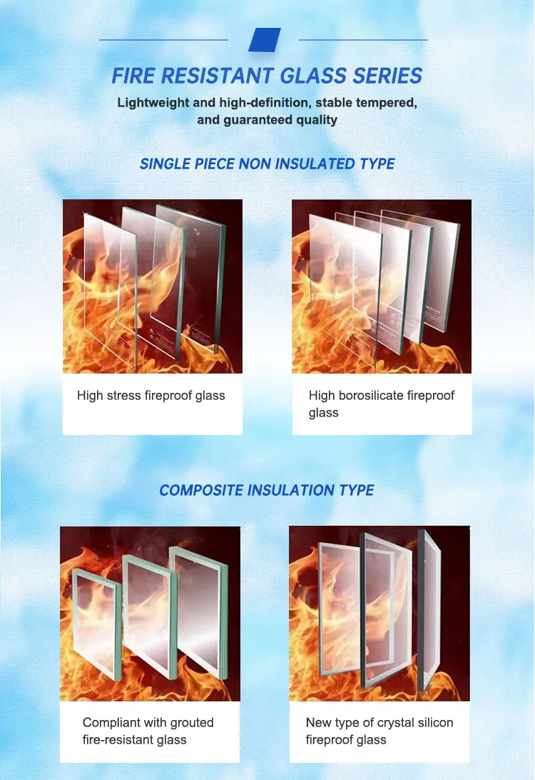 120minutes Fire Rated Glass 8mm Anti Fire Resistant Tempered Glass Heat ...
