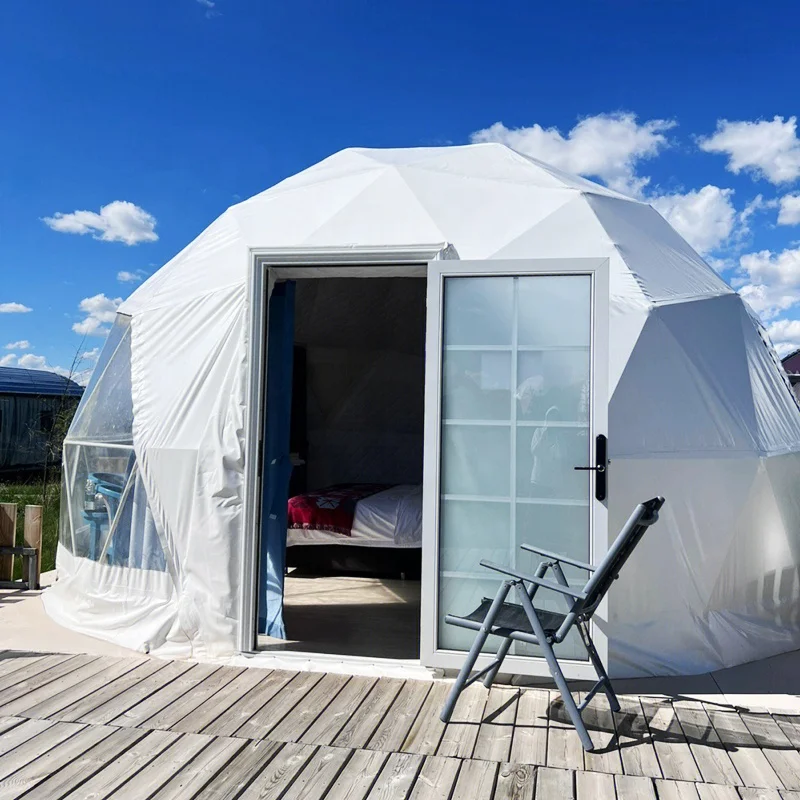 8m Heavy Duty Waterproof PVC Domes Glamping Geodesic Dome House For ...