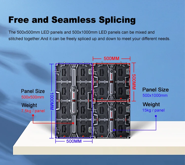 500x500 500x1000mm Indoor Outdoor Rental Led Display Panel P2.6 P2.9 P3 ...
